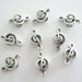 5 Treble Clef Big Hole Beads, Silver Color Big Beads, Large Hole Music ...