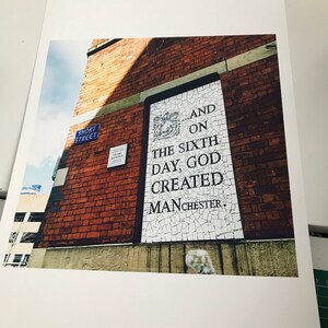 On the Sixth Day Print Only/god Created Manchester/print/wall - Etsy