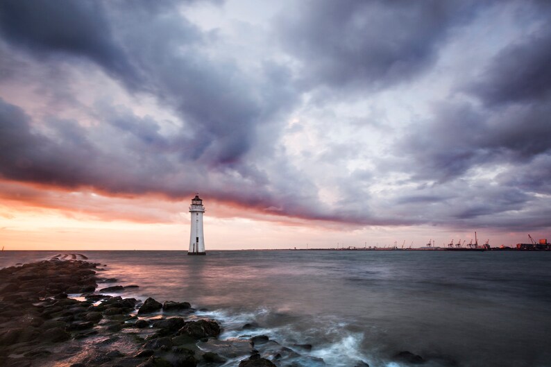 Sunset Over New Brighton Lighthouse, Wirral, a Fine Art Photograph - Etsy