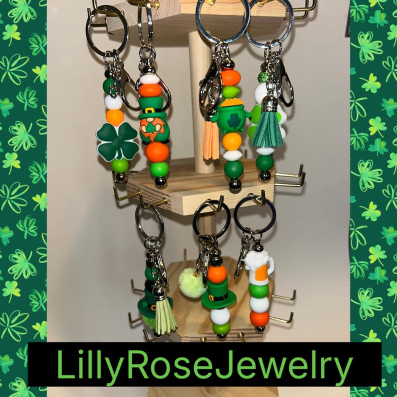 St. Patrick's Day Irish Keychain Shamrock Beer Gnome Purse Charm ...