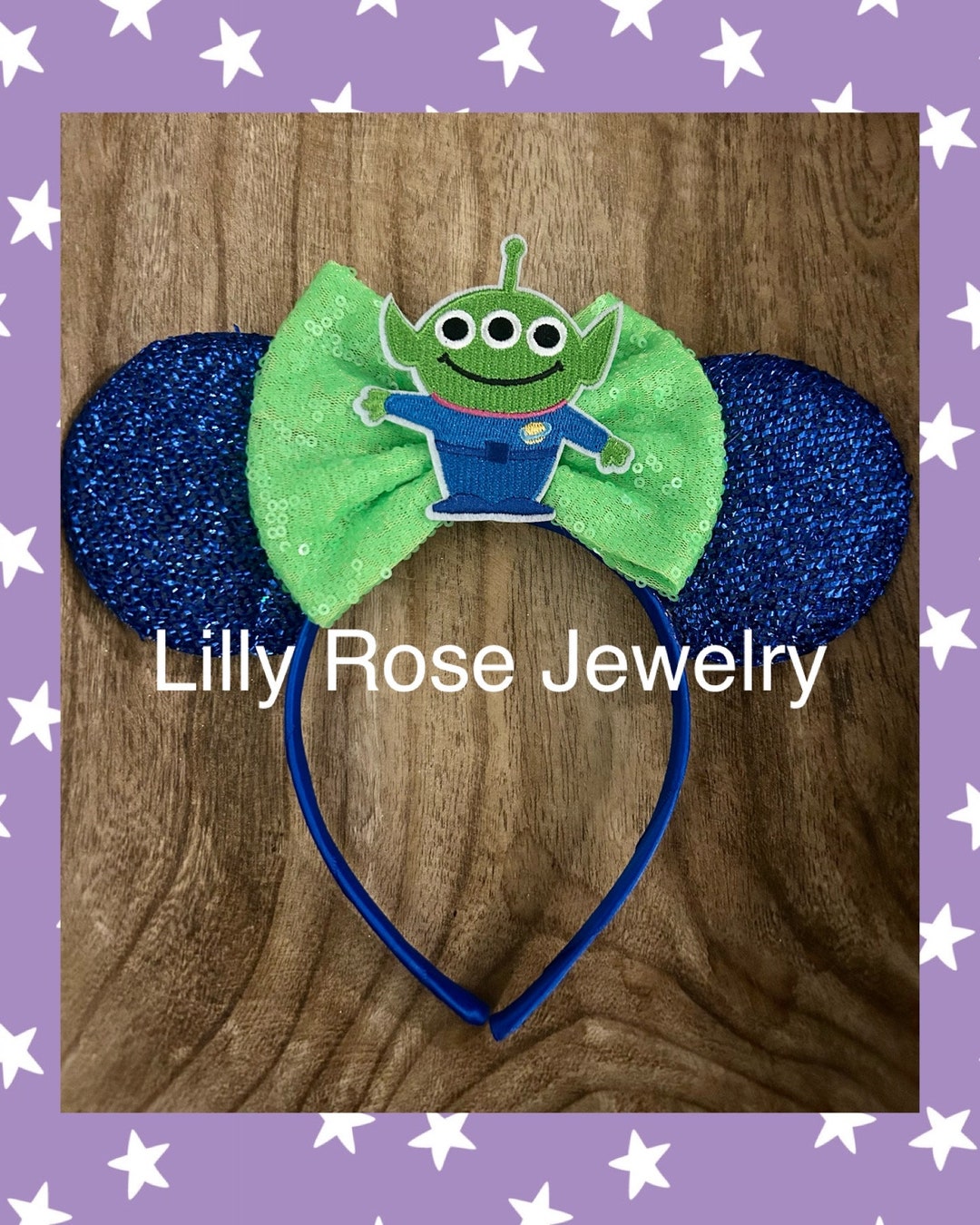 Sparkly Blue and Green Toy Story Alien Minnie Mouse Ears Inspired With ...