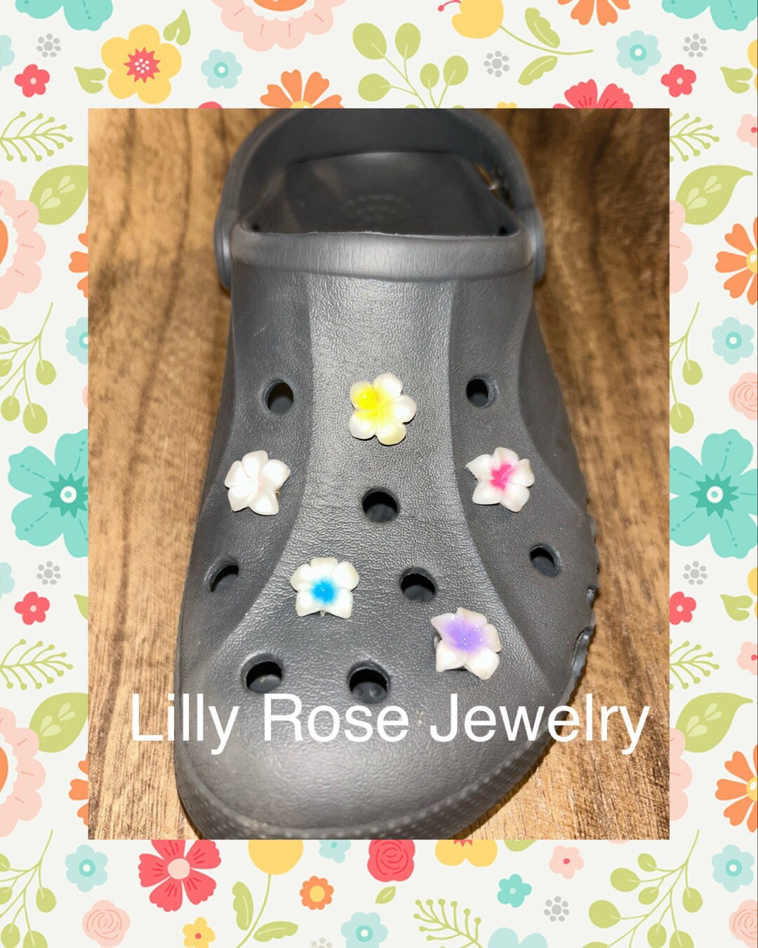 Set of 5 Hibiscus Flower Shoe Charms Croc Charms Rubber Clog Charms ...