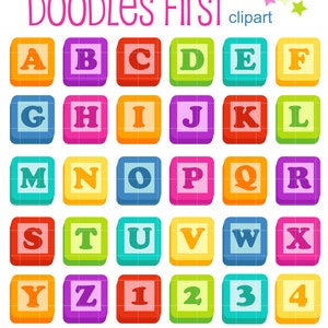 Toy Blocks Alphabet Digital Clipart for Scrapbooking, Cricut Cut Files ...
