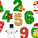Christmas Numbers Digital Clipart for Scrapbooking, Journaling, Cricut ...