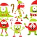 Christmas Monster Digital Clip Art for Scrapbooking Card Making Cupcake ...