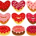 Valentine's Day Donuts Digital Clip Art for Scrapbooking Card Making ...