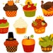 Thanksgiving Autumn Cupcakes Digital Clip Art for Scrapbooking, Cutting ...