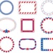 Fourth of July Frames Clip Art for Scrapbooking Card Making Cupcake ...