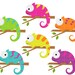 Colorful Chameleons Digital Clip Art for Scrapbooking Card Making ...