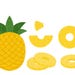 Pineapple Set Digital Clip Art for Scrapbooking Card Making Cupcake ...