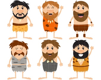 CAVEMAN CLIPART neanderthal stone age clipart prehistoric | Etsy