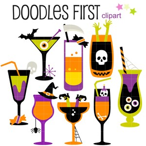 Halloween Cocktails Digital Clipart for Scrapbooking, Journaling ...