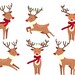 Christmas Reindeer Collection Clip Art for Scrapbooking Card Making ...