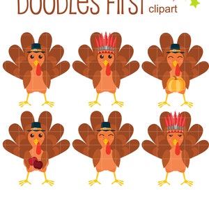 Cute Turkey Character Digital Clip Art for Scrapbooking Card Making ...