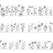 Doodle Flower Border Digital Clip Art for Scrapbooking Card - Etsy