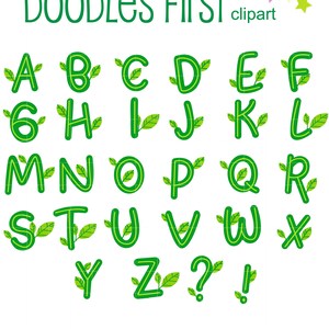 Eco Plant Alphabet Font Digital Clip Art for Scrapbooking Card Making ...