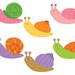 Snail Collection Digital Clip Art for Scrapbooking Card Making Cupcake ...
