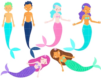 Merman Clip Art - Etsy