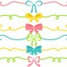 Cute Bow Borders Digital Clip Art for Scrapbooking Card Making Cupcake ...