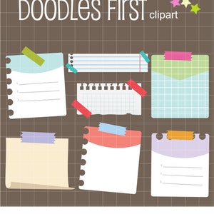 Realistic Blank Sticky Notes Clip Art for Scrapbooking Card Making ...