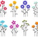 Bright Blooms Digital Clip Art for Scrapbooking Card Making Cupcake ...