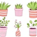 Flower Pot Doodle Set Clip Art for Scrapbooking Card Making Cupcake ...