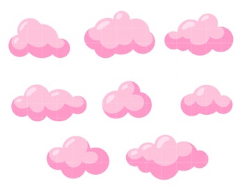 Pink Clouds Clipart - Etsy UK