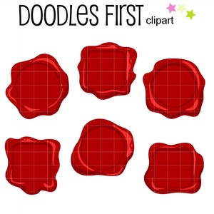 Red Stamp Template Set Digital Clip Art for Scrapbooking Card Making ...