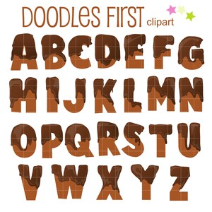 Sweet Chocolate Alphabet Digital Clip Art for Scrapbooking Card Making ...