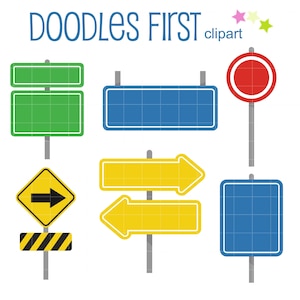 Blank Road Signs Digital Clip Art for Scrapbooking Card Making Cupcake ...