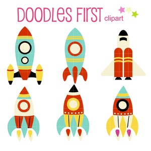 Retro Spaceship Digital Clip Art, PNG, SVG and JPG, Graphics for ...