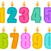 Candle Birthday Numbers Digital Clip Art for Scrapbooking Card Making ...