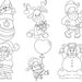 Christmas Character Outline Drawing Clip Art for Scrapbooking Card ...