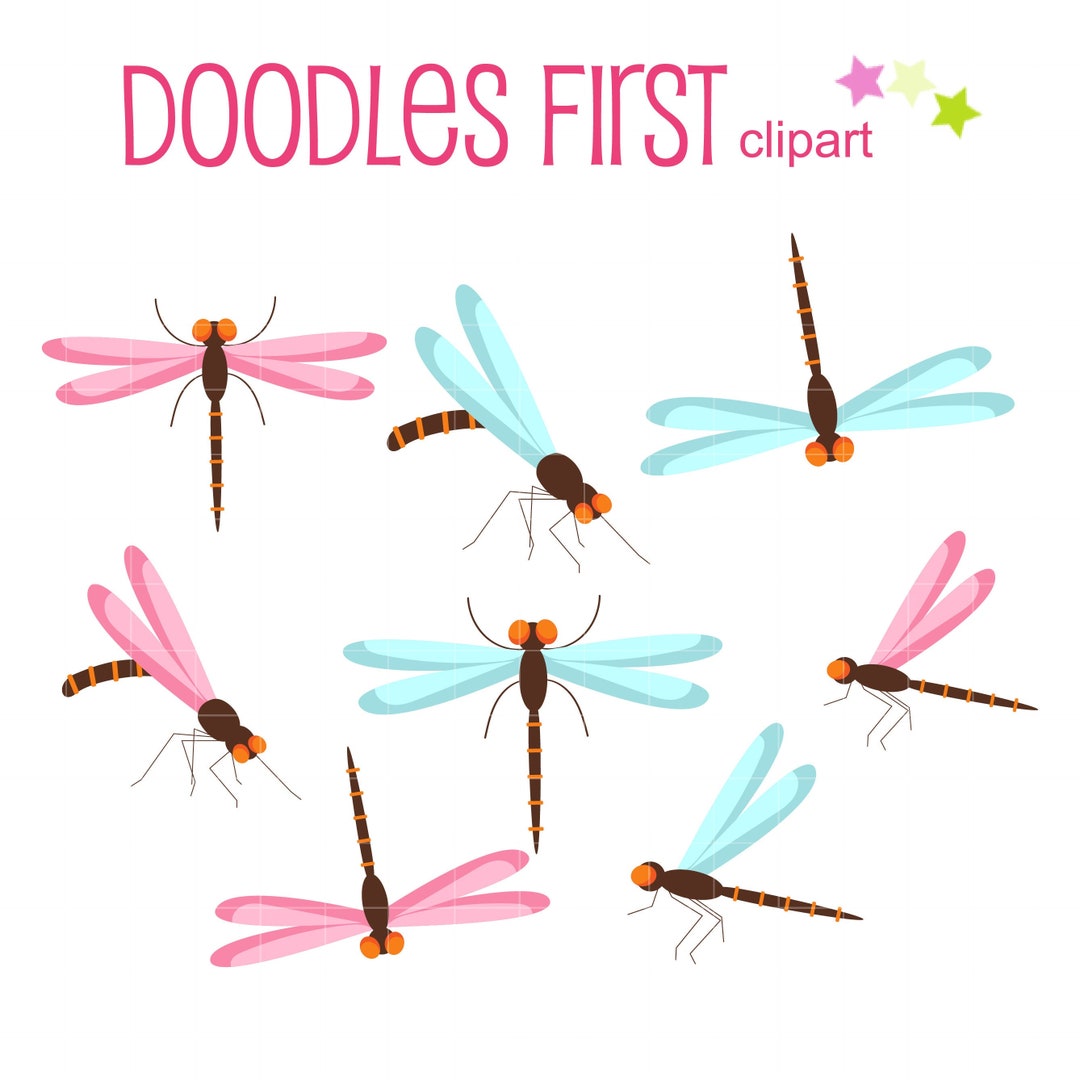Dragonfly Set Digital Clip Art for Scrapbooking Card Making Cupcake ...