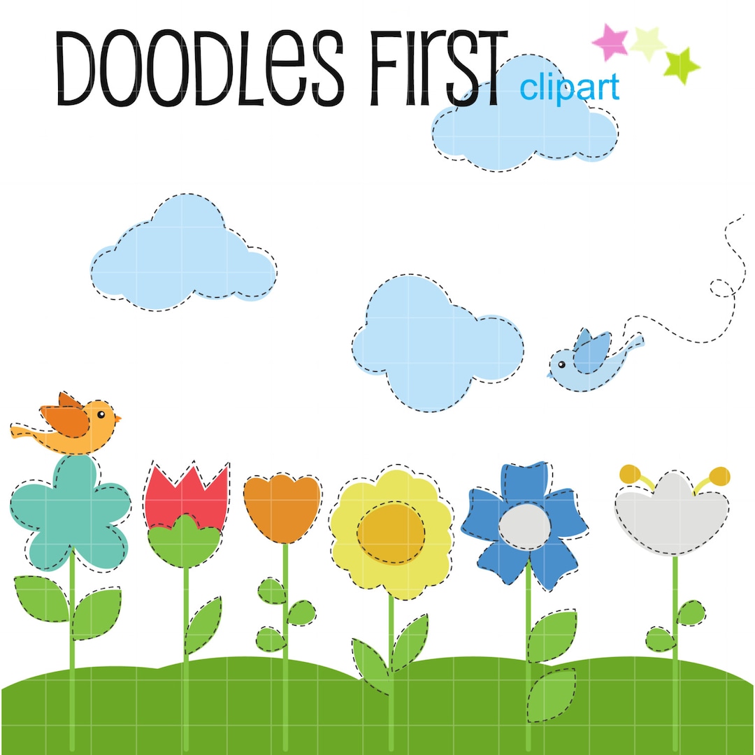 Cute Simple Flowers Digital Clip Art Set Digital Clip Art Set for ...