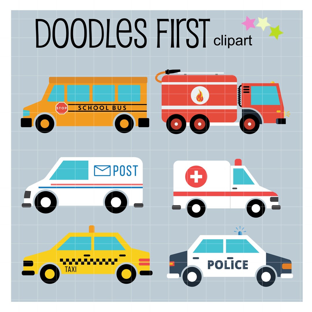 City Transportation Collection Digital Clip Art for Scrapbooking Card ...