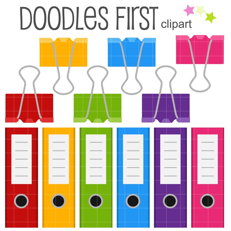 File Clips and Binders Digital Clip Art for Scrapbooking Card - Etsy Sweden