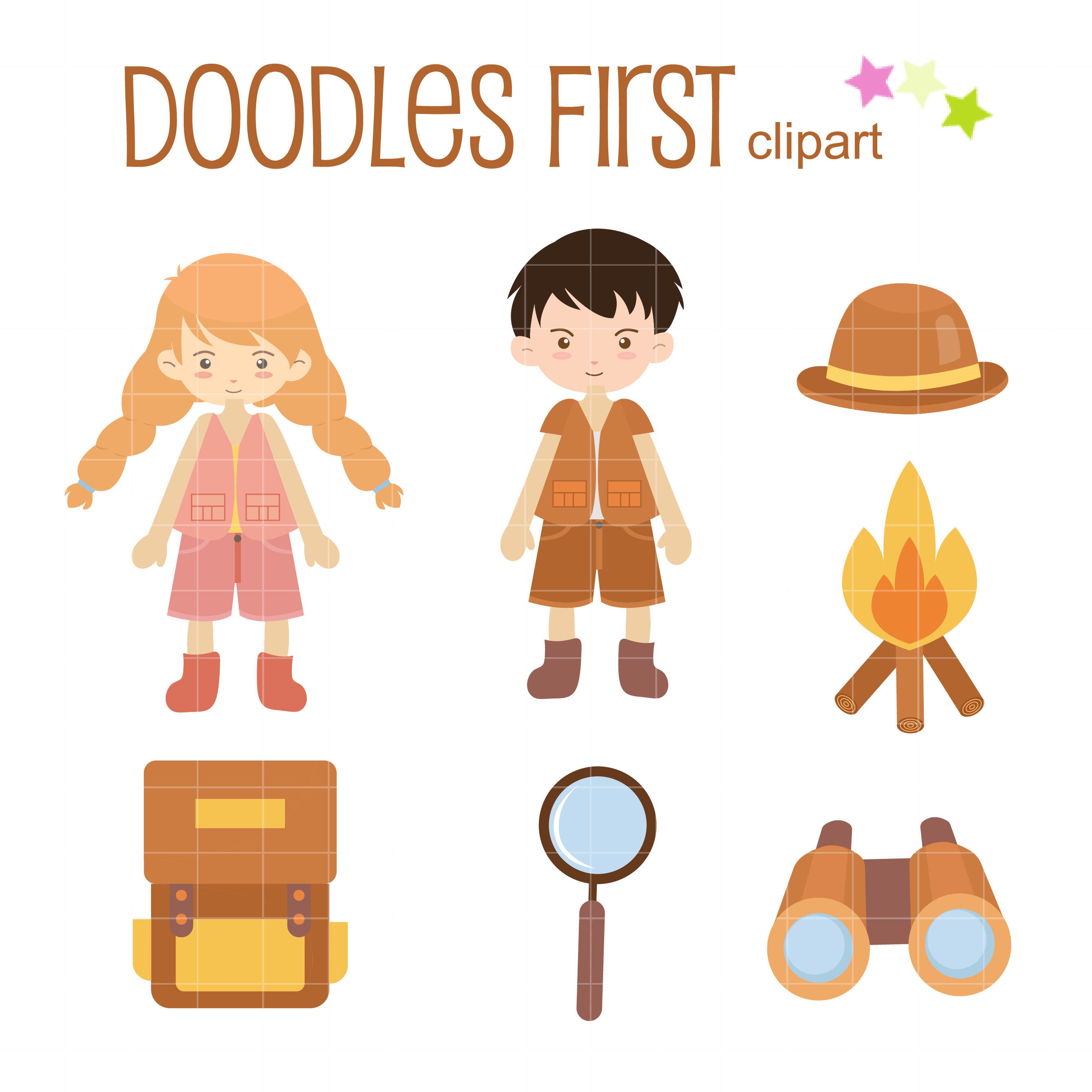 Adventurer Set Digital Clip Art for Scrapbooking Card Making Cupcake ...
