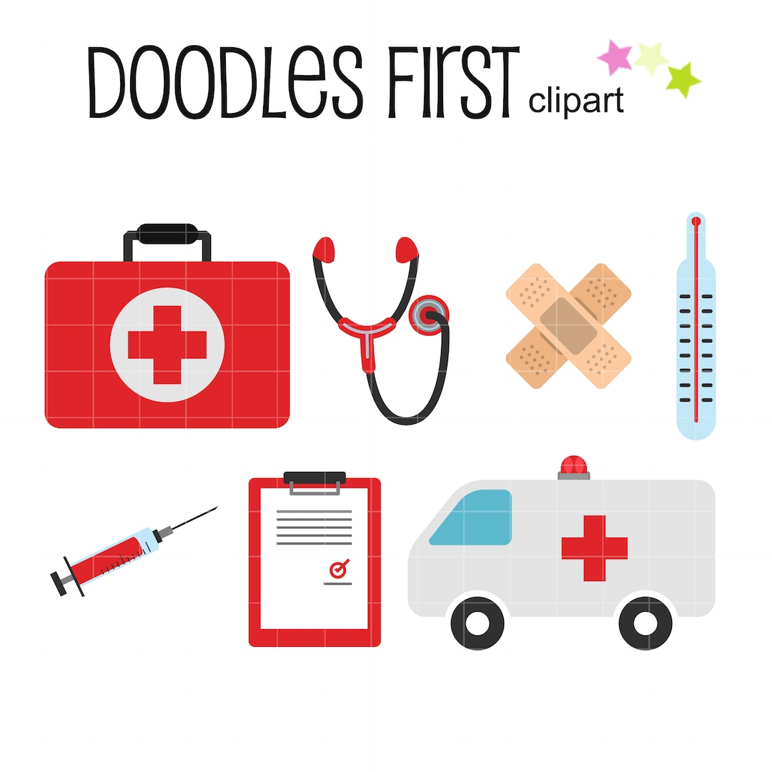Medical Tools Set Clip Art for Scrapbooking Card Making Cupcake Toppers ...