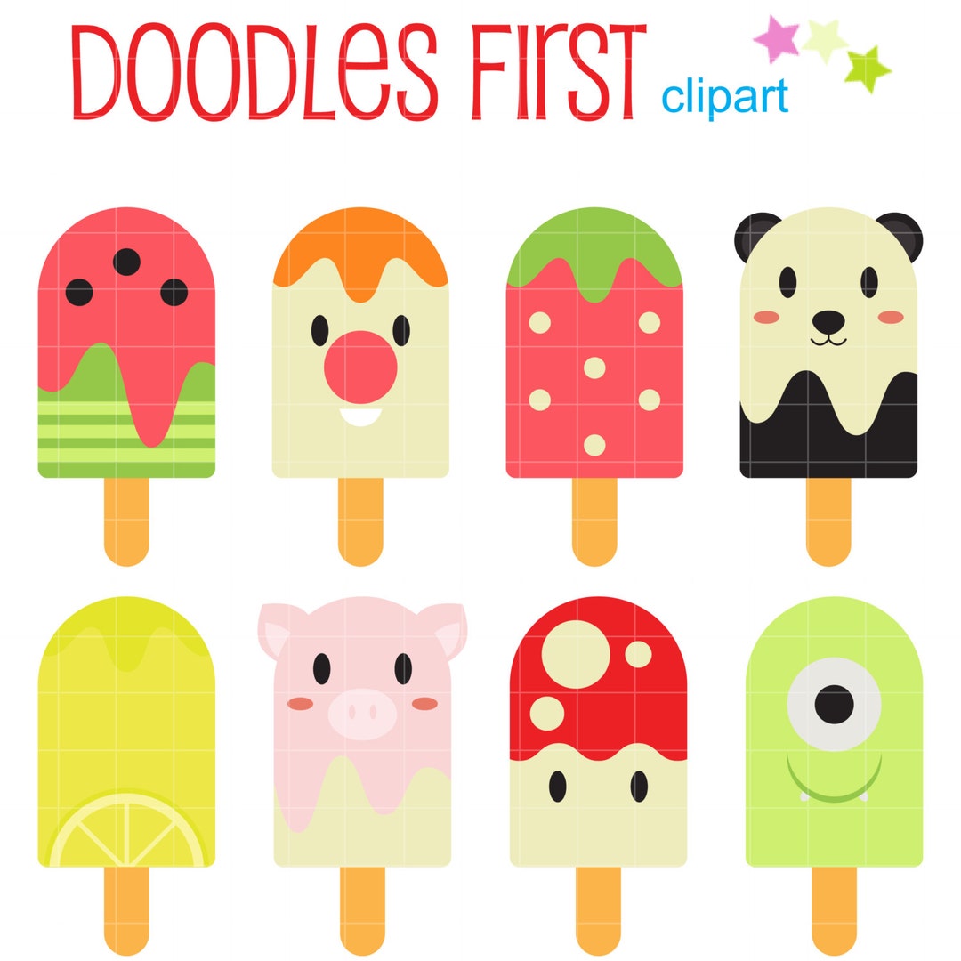 Cute Ice Pops Clipart for Scrapbooking, Journaling, Cricut Cut Files ...