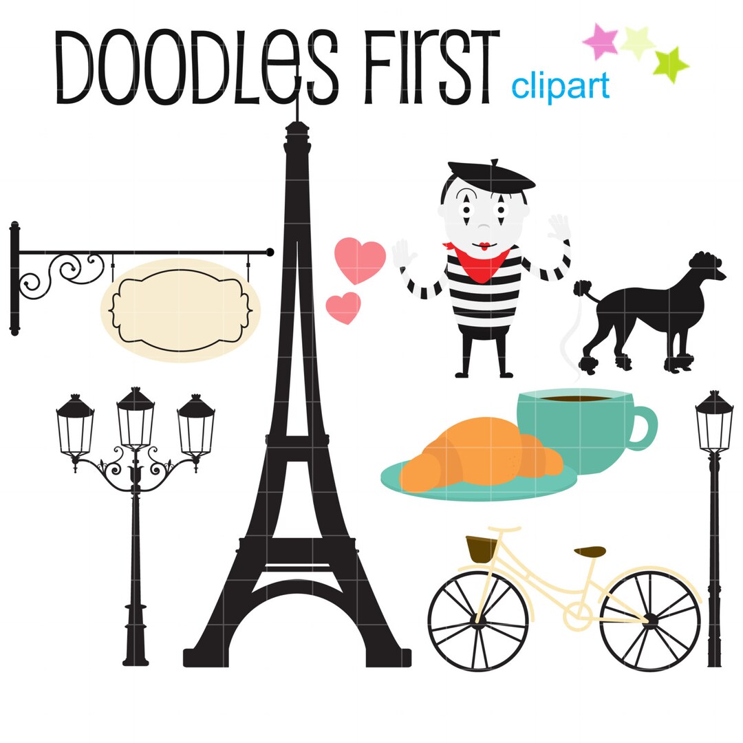 Paris Love Digital Clip Art for Scrapbooking Card Making Cupcake ...