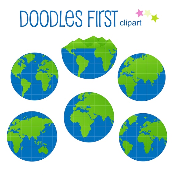 Earth Planet Collection Clip Art for Scrapbooking Card Making | Etsy