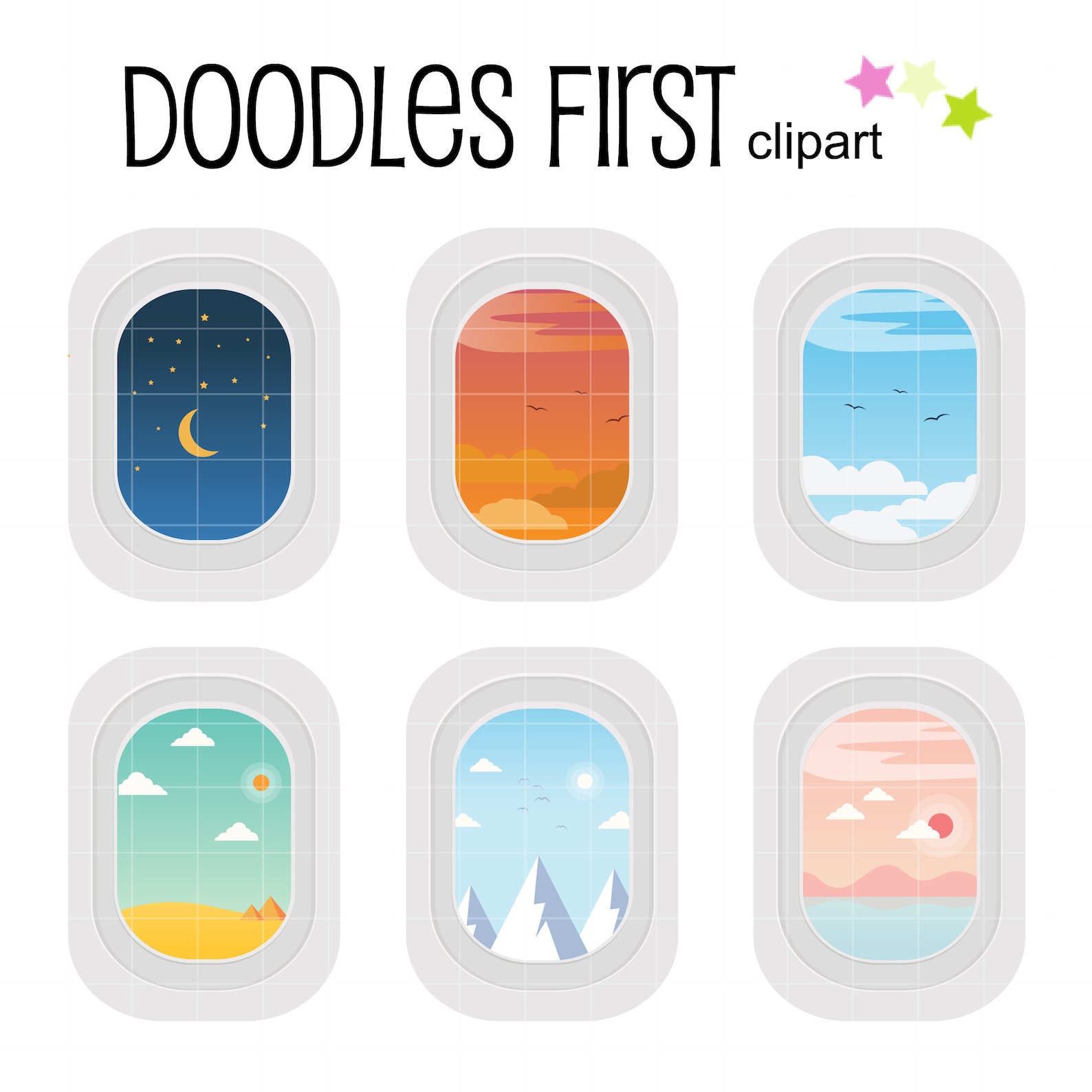 Airplane Window View Digital Clip Art for Scrapbooking Card - Etsy