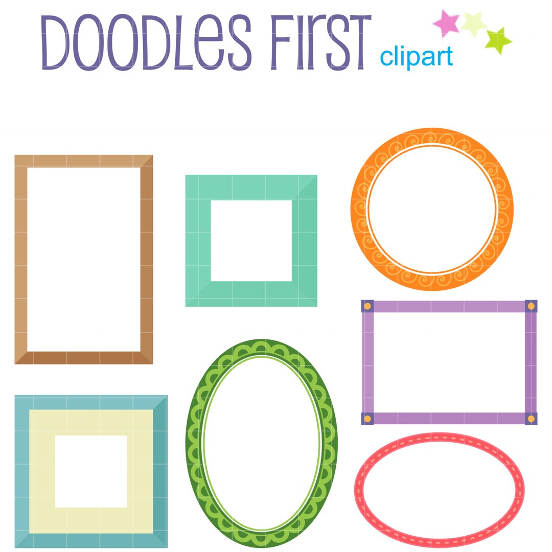 Frame Set Digital Clip Art for Scrapbooking Card Making Cupcake Toppers ...