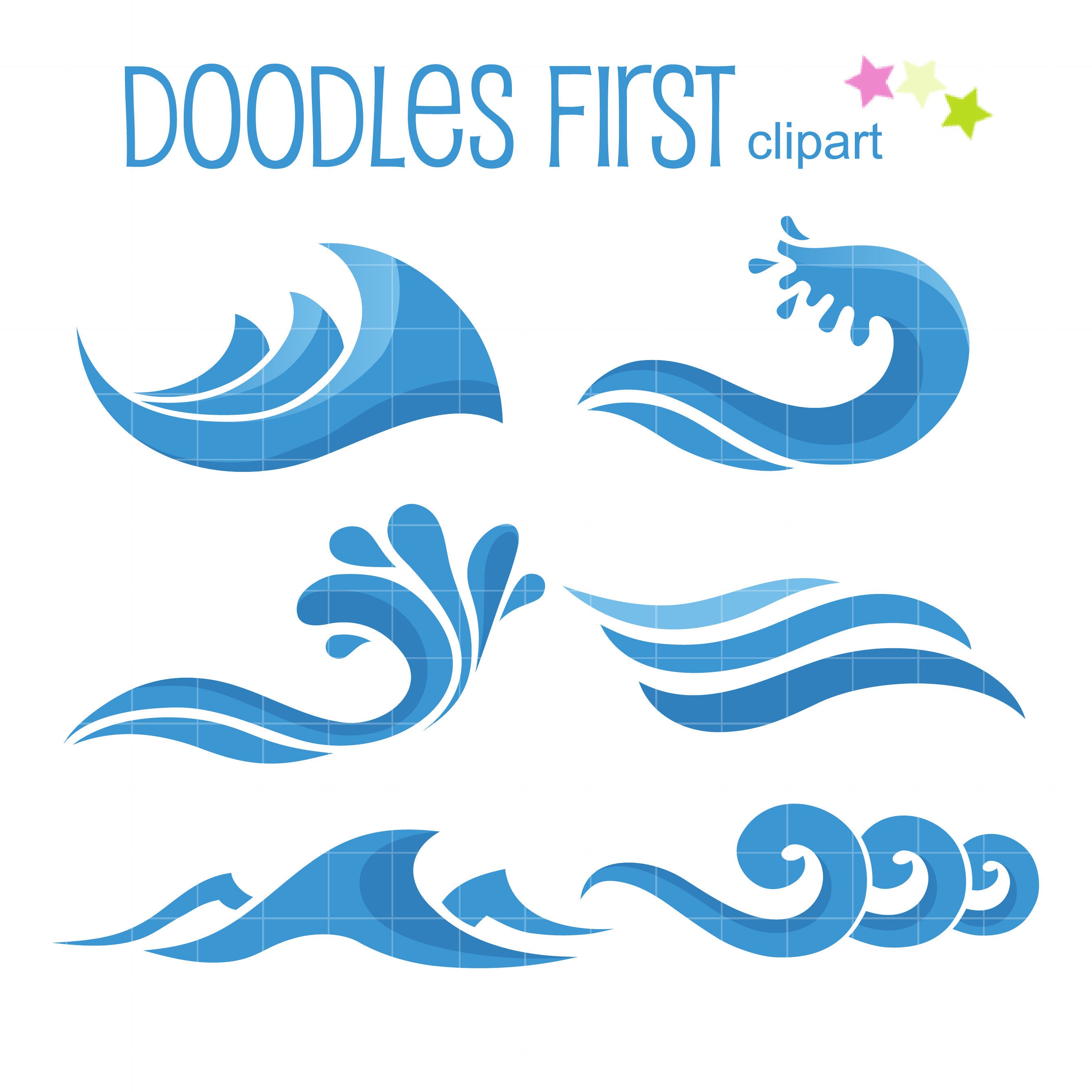 Ocean Waves Collection Clip Art for Scrapbooking Card Making | Etsy