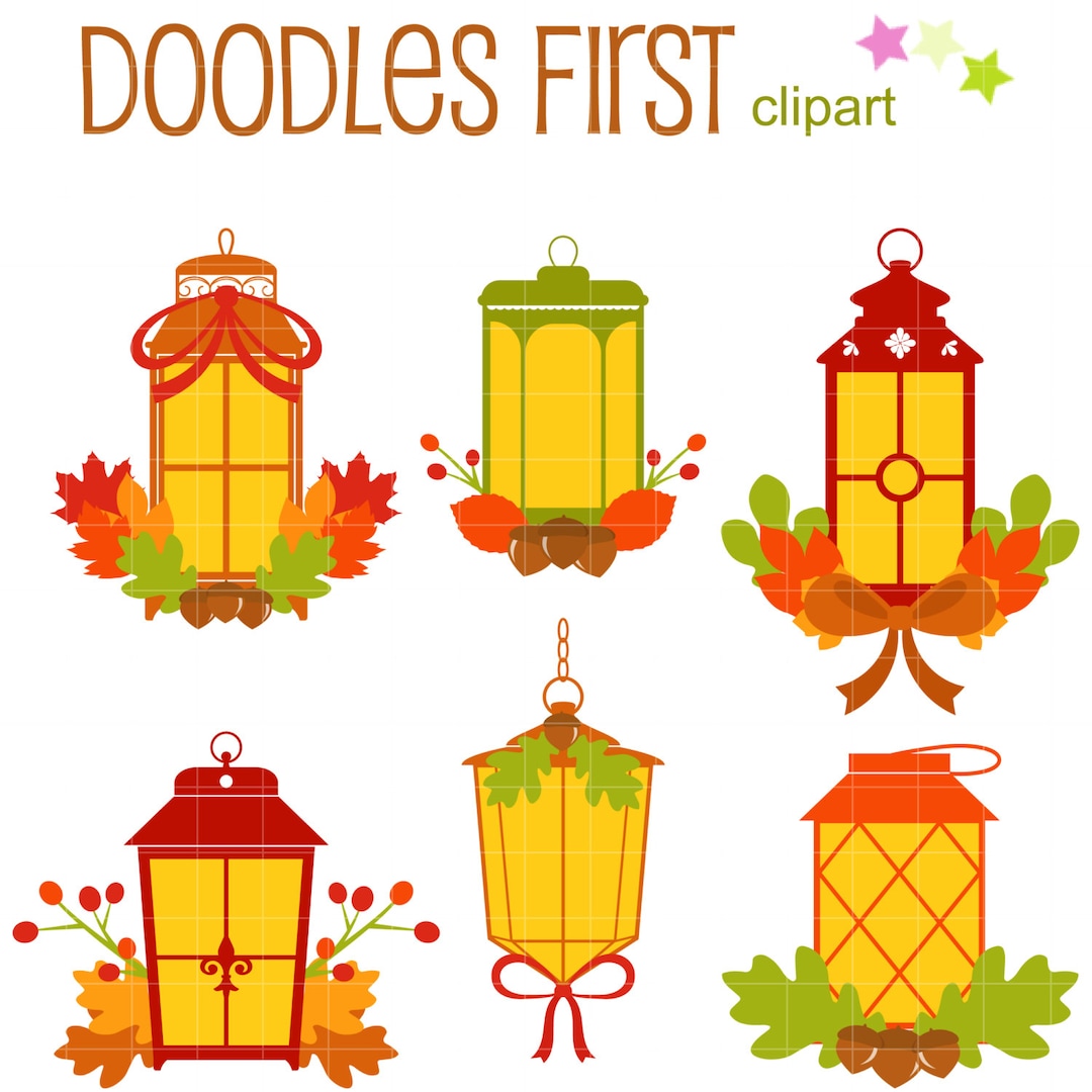 Autumn Lamps Digital Clip Art for Scrapbooking Card Making Cupcake ...