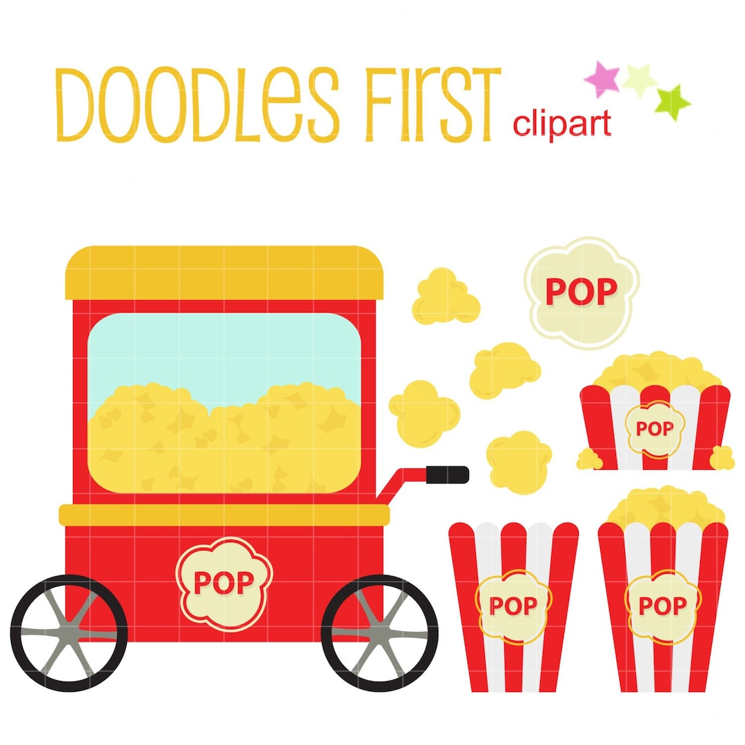 Popcorn Set Digital Clip Art for Scrapbooking Card Making Cupcake ...