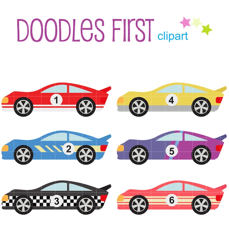 Race Cars Clip Art - Etsy