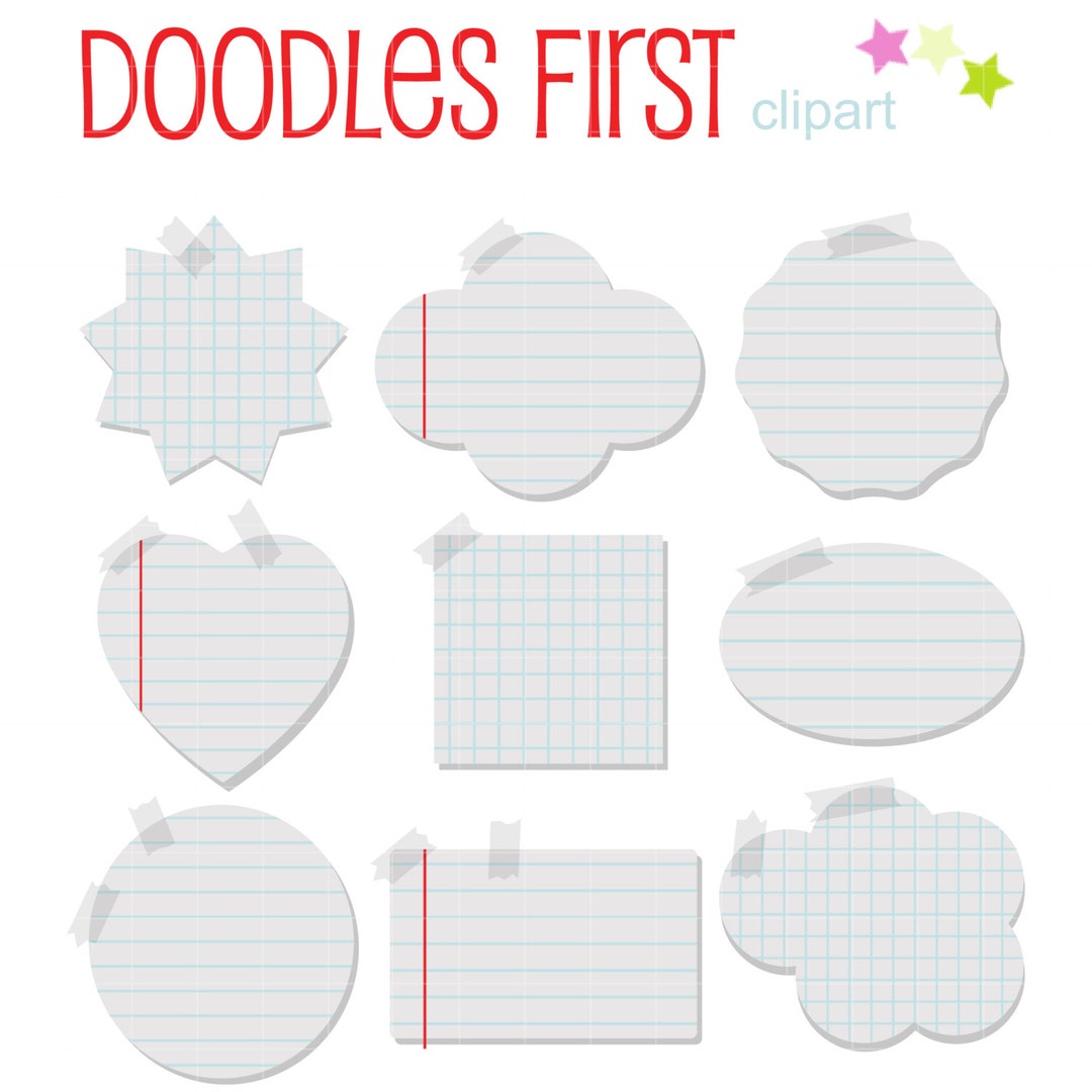 Notebook Paper Notes SVG, PNG, Clip Art for Scrapbooking, Card Making ...