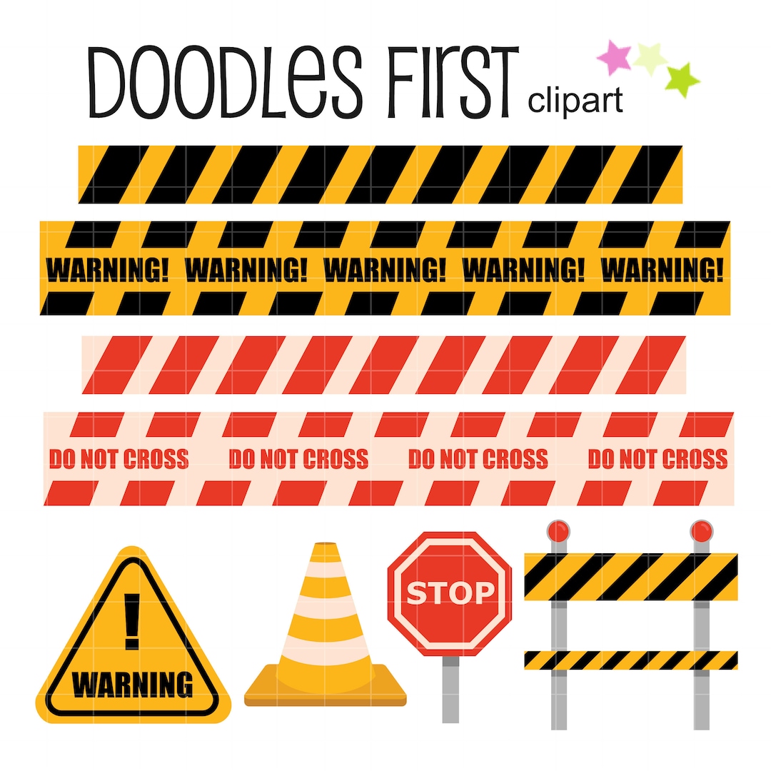 Construction Signs Digital Clip Art for Scrapbooking Card Making ...